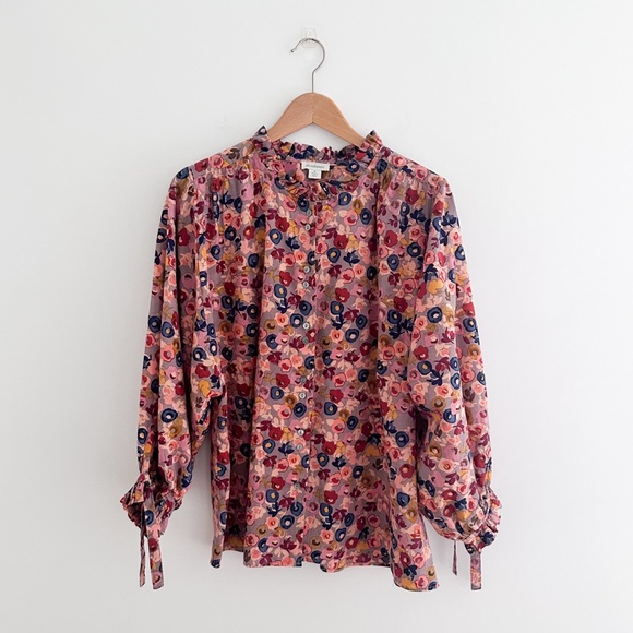 Sundance | Tops | Sundance Laurel Bloom Floral Ruffle Blouse Boho ...